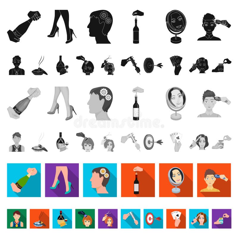 Manipulation by Hands Flat Icons in Set Collection for Design. Hand ...