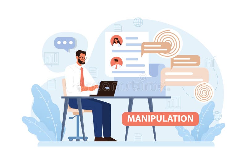 Manipulation. Psychological Control Method Stock Vector - Illustration ...