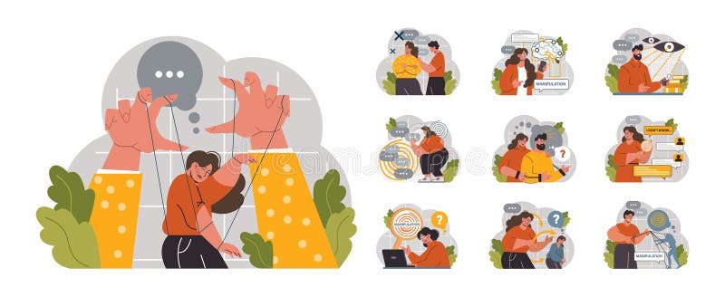 Manipulation. Psychological Control Method Stock Vector - Illustration ...