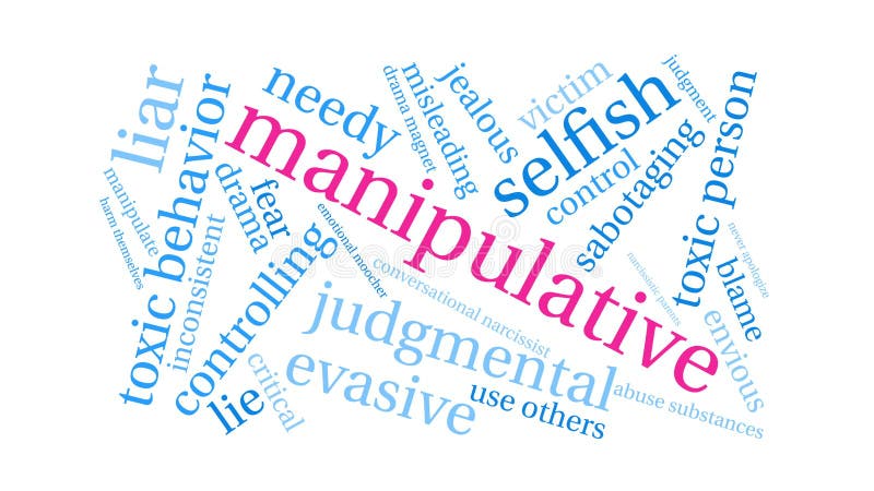 Manipulative Word Cloud stock video. Video of behavior - 114988505