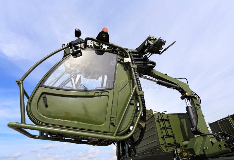 Manipulator crane cabin stock photo. Image of crane - 213848002