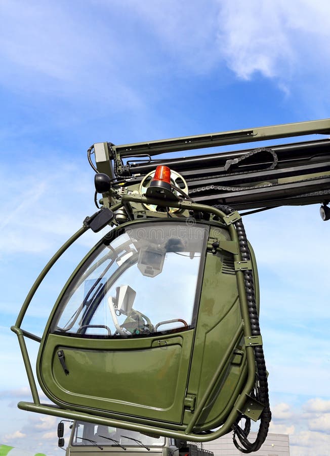 Manipulator crane cabin stock photo. Image of servicing - 214761914