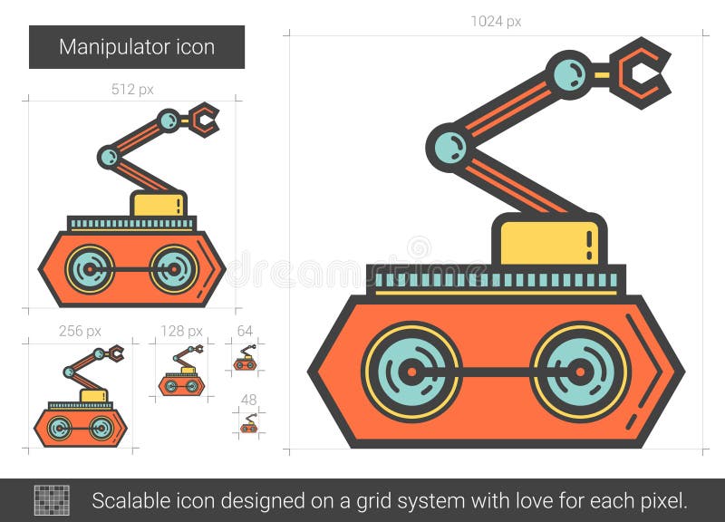 Manipulator line icon. stock vector. Illustration of black - 95105432