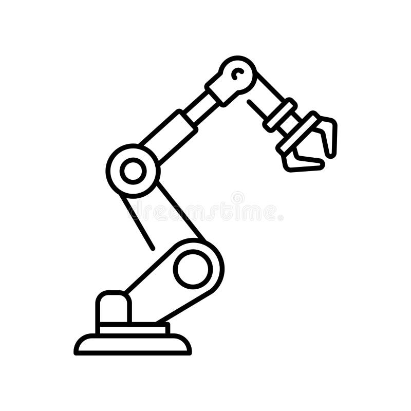Manipulator Robot Line Icon Stock Vector - Illustration of industrial ...