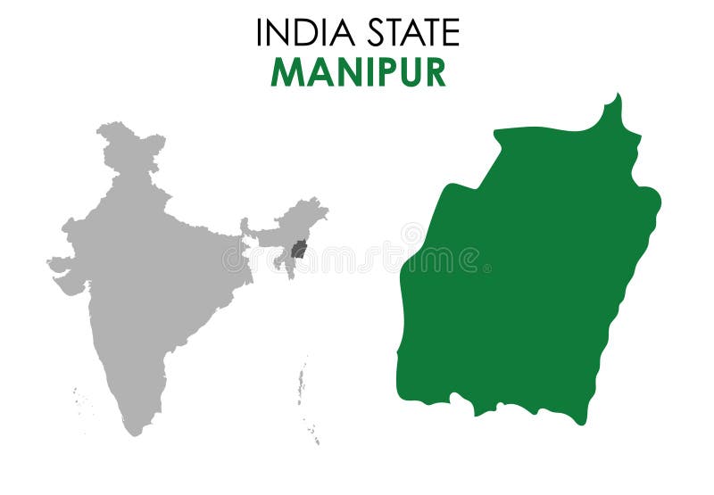 Manipur Map of Indian State. Manipur Map Vector Illustration Stock ...