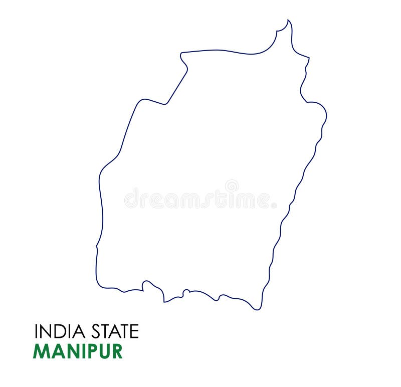 Manipur Map of Indian State. Manipur Map Vector Illustration Stock ...