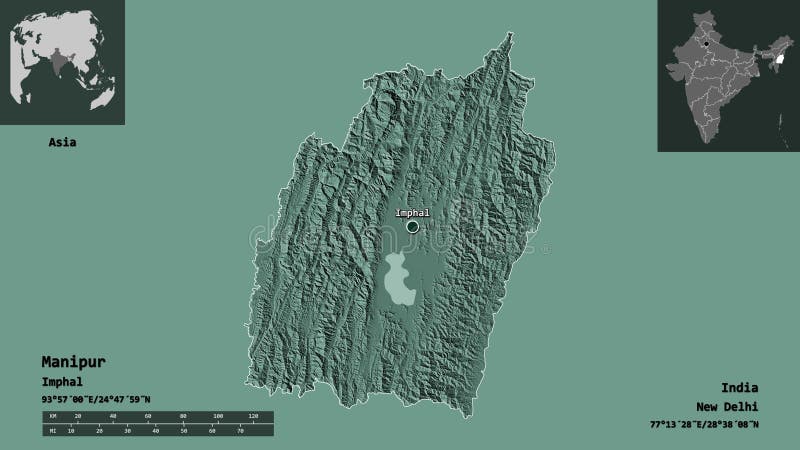 Manipur, State of India,. Previews. Administrative Stock Illustration ...