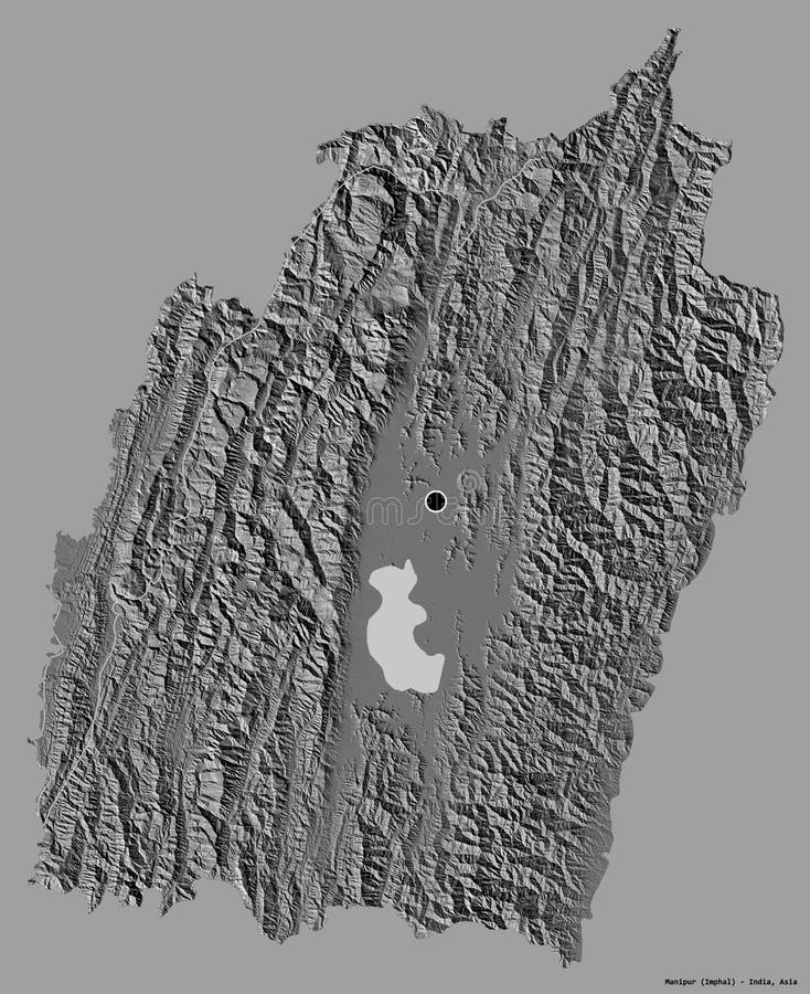Manipur, State of India, on Solid. Bilevel Stock Illustration ...