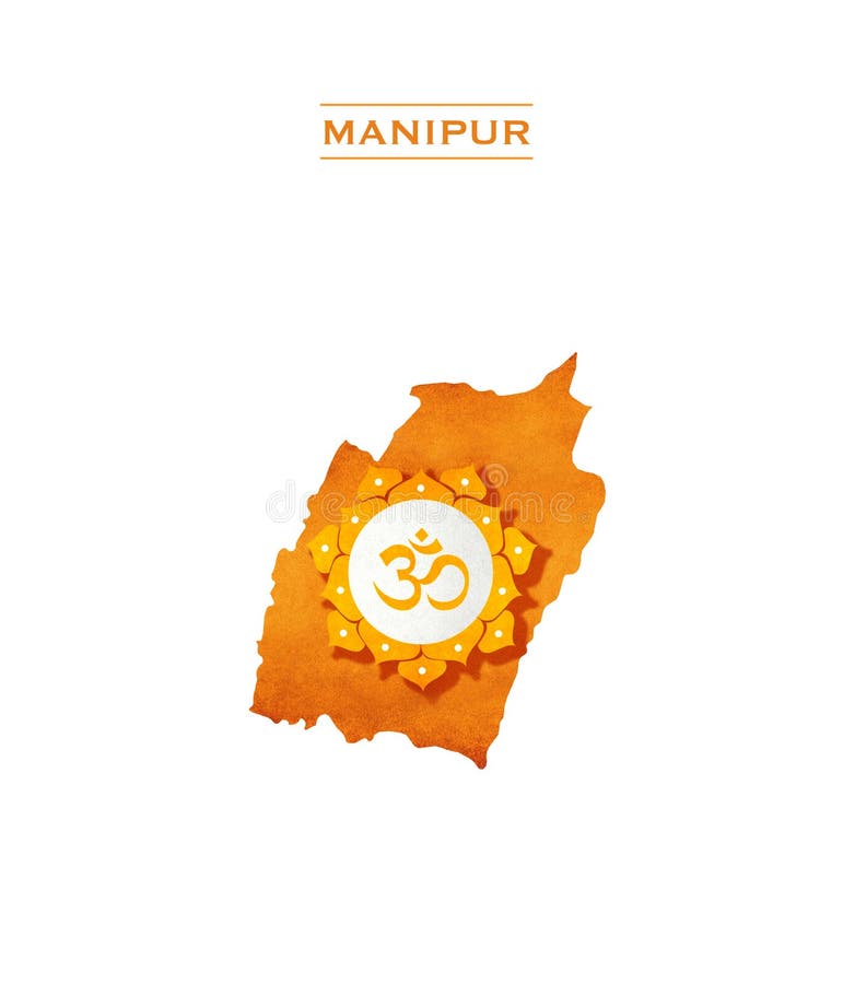 MANIPUR STATE MAP OM SYMBOL HINDU Stock de ilustración - Ilustración de ...