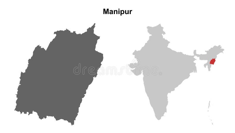 Manipur outline map stock illustration. Illustration of territory ...