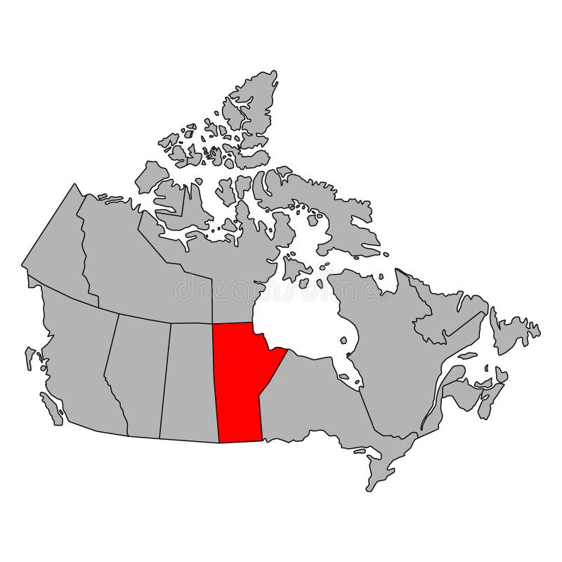 Manitoba of Canada Map Shape, Travel Web Flat Concept Icon Vector ...