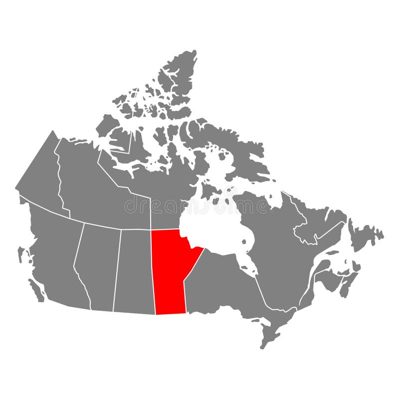 Manitoba of Canada Map Shape, Travel Web Flat Concept Icon Vector ...