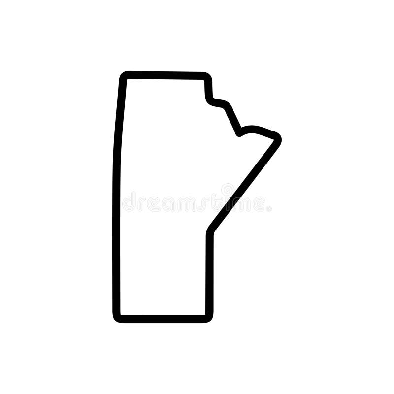 Black Line Icon for Manitoba, Canada and Country Stock Vector ...
