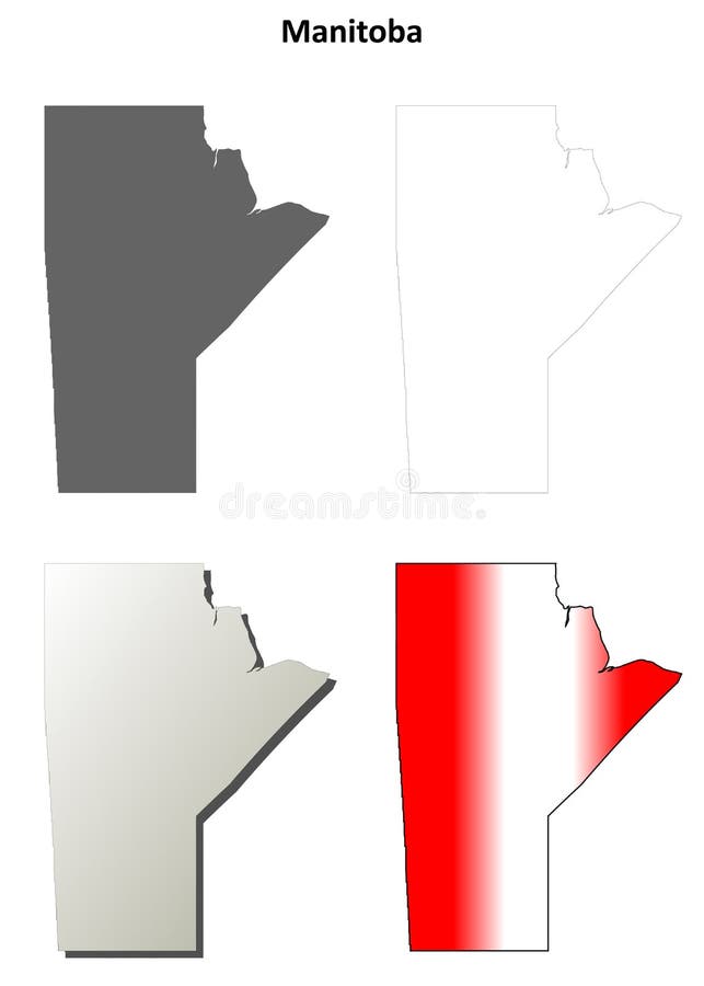 Manitoba Blank Outline Map Set Stock Vector - Illustration of state ...