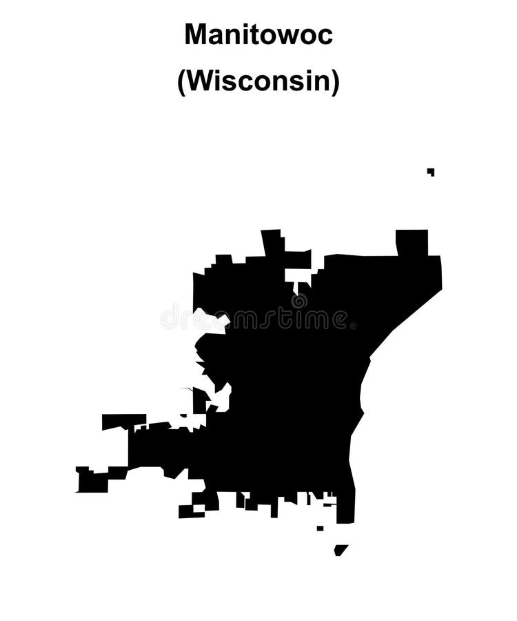 Manitowoc outline map stock vector. Illustration of boundaries - 357624714