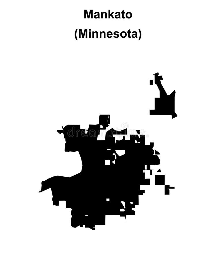 Mankato outline map stock vector. Illustration of template - 357450724