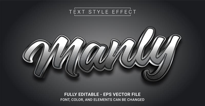 Manly Text Style Effect. Editable Graphic Text Template Stock Vector ...