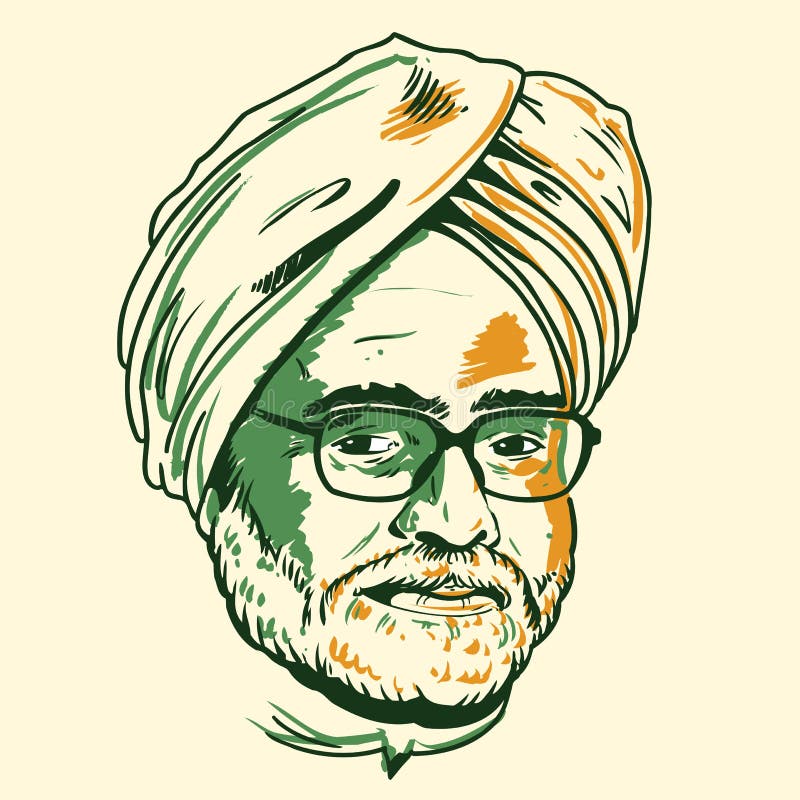 Manmohan Singh portrait editorial image. Illustration of face - 10228055