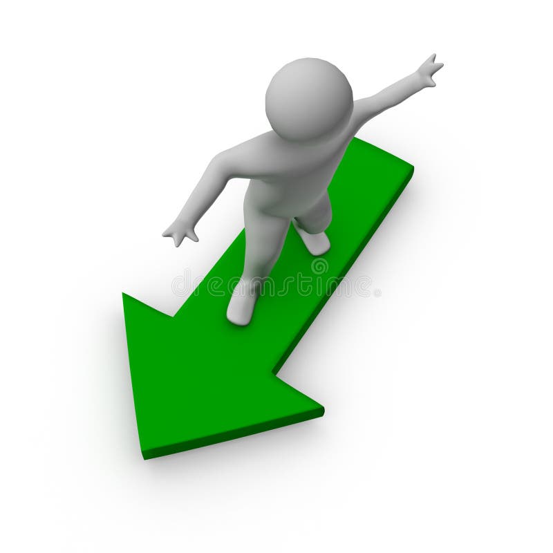 Person 3D, Die Einen Pfeil Anhebt Stock Abbildung - Illustration von ...