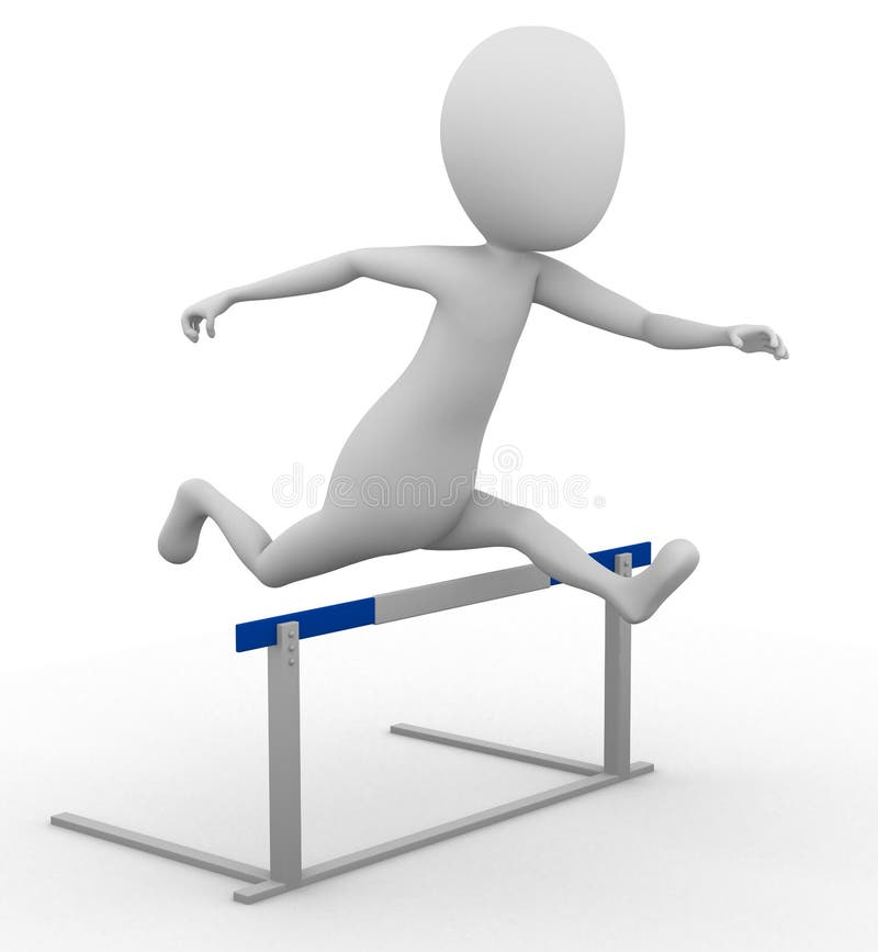 Mann 3D hurdling stock abbildung. Illustration von abbildung - 26060534