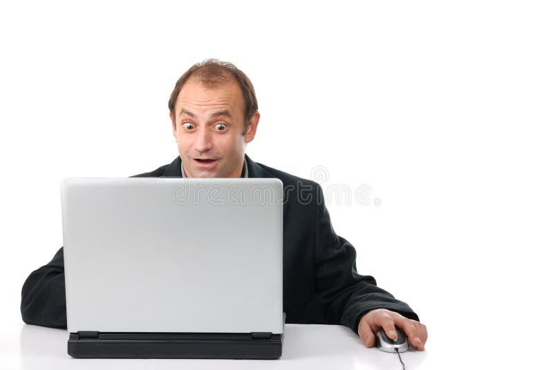 Mann, Computer, Internet stockbild. Bild von kaufen, verrückt - 9866027