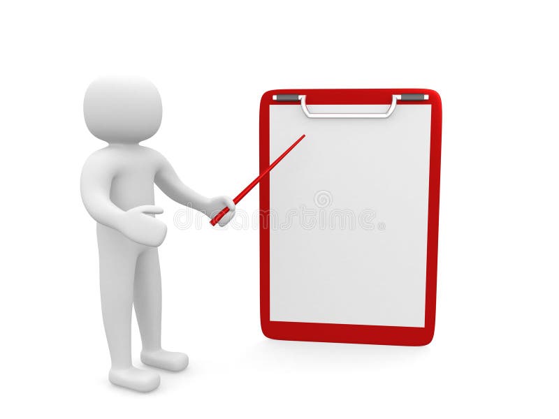 Mann 3d - Person Erklärt Die Anmerkung Stock Abbildung - Illustration ...