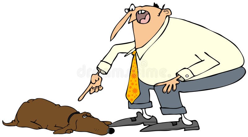 Mann, Der Einen Hund Schilt Stock Abbildung - Illustration von ...