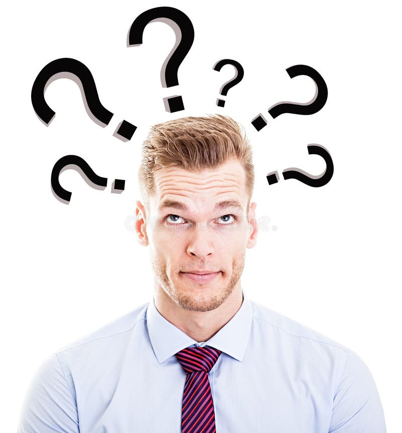 Mann, der Fragen stellt stockbild. Bild von ausdruck - 42366661