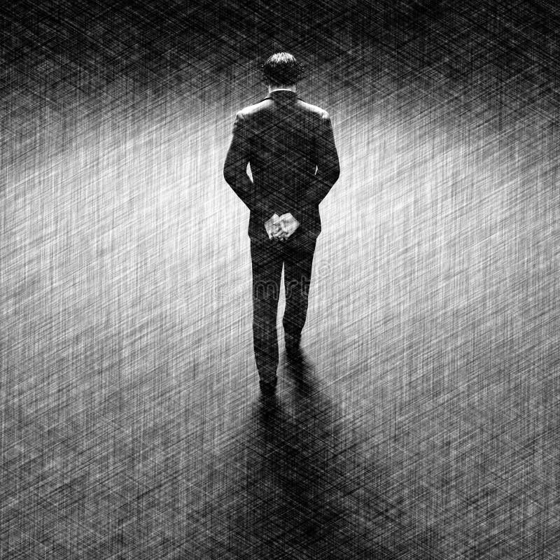 Mann, der weg geht stock abbildung. Illustration von erwägen - 97763069
