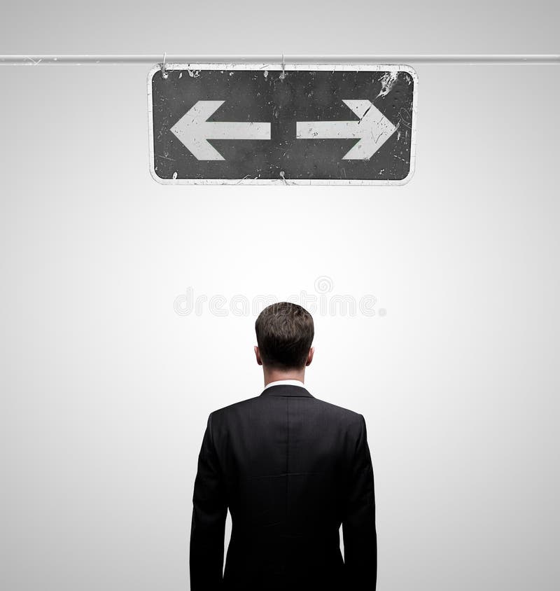 Mann, Der Zeiger Betrachtet Stockbild - Bild von anmerkung, wegweiser ...