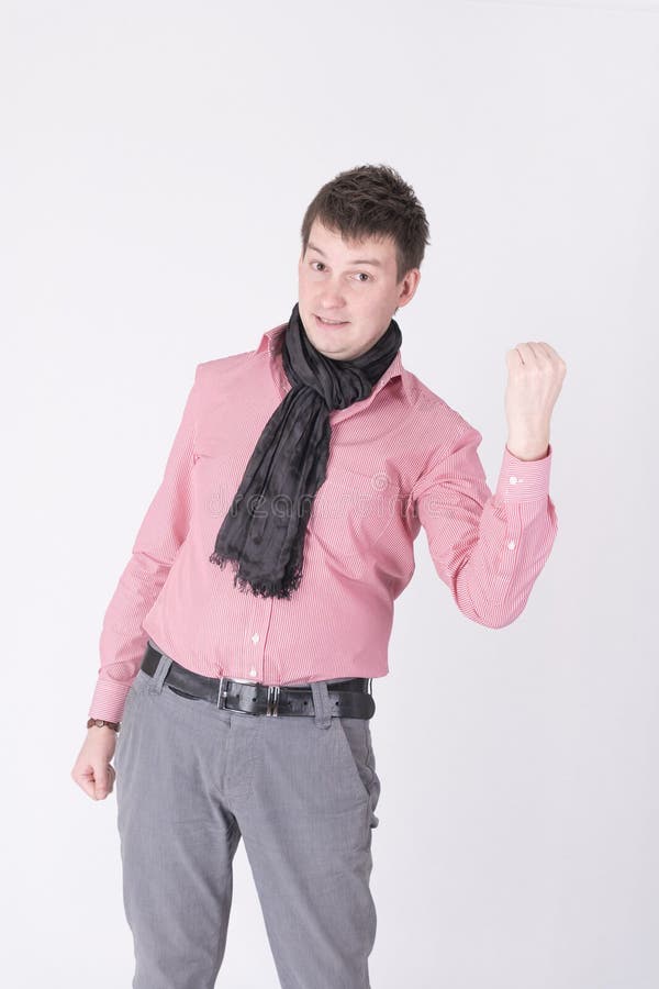 Mann freut sich Gewinn stockfoto. Bild von symbol, beiläufig - 30763186