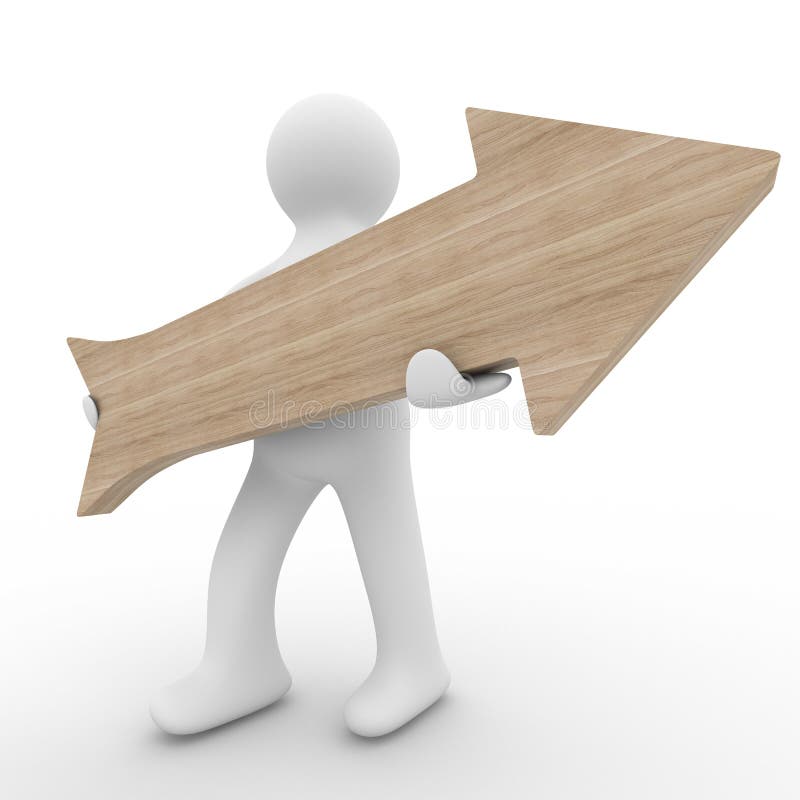 Mann Hält Den Pfeil in Einer Hand an Stock Abbildung - Illustration von ...