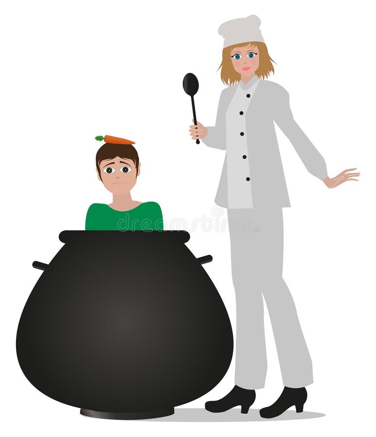 Mann im Topf vektor abbildung. Illustration von comics - 37950303