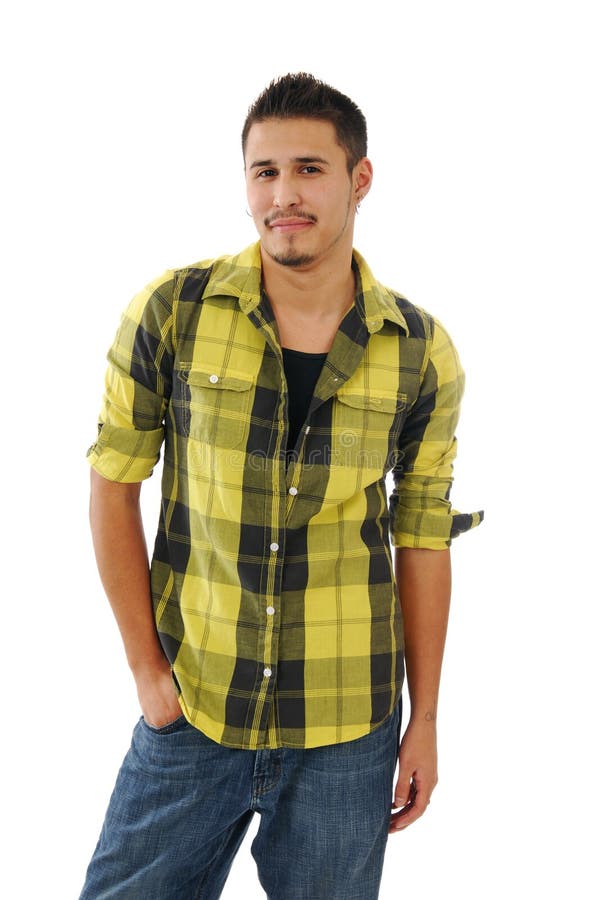 Mann Mit Hand in Der Tasche Stockbild - Bild von attraktiv, plaid: 17116335