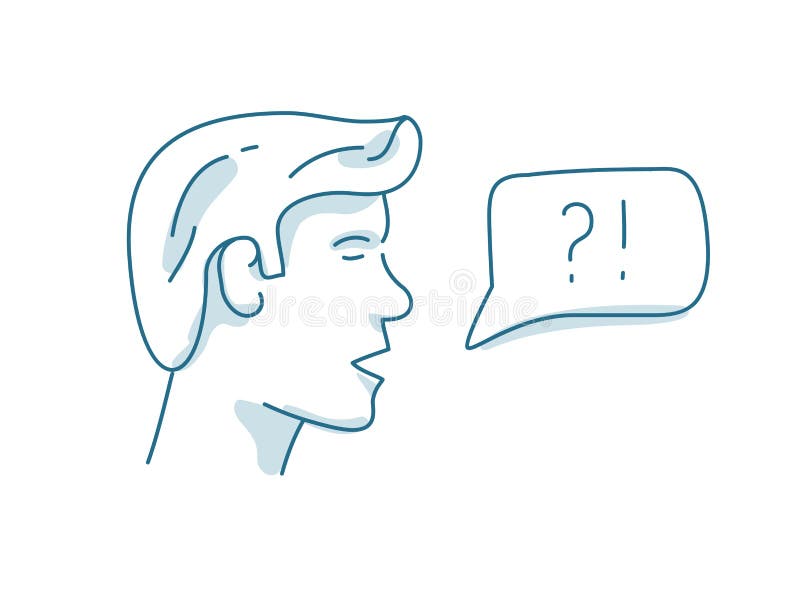 Mann Mit Dialogspracheblase, Diskussion, Frage-Antwortkonzept Vektor ...