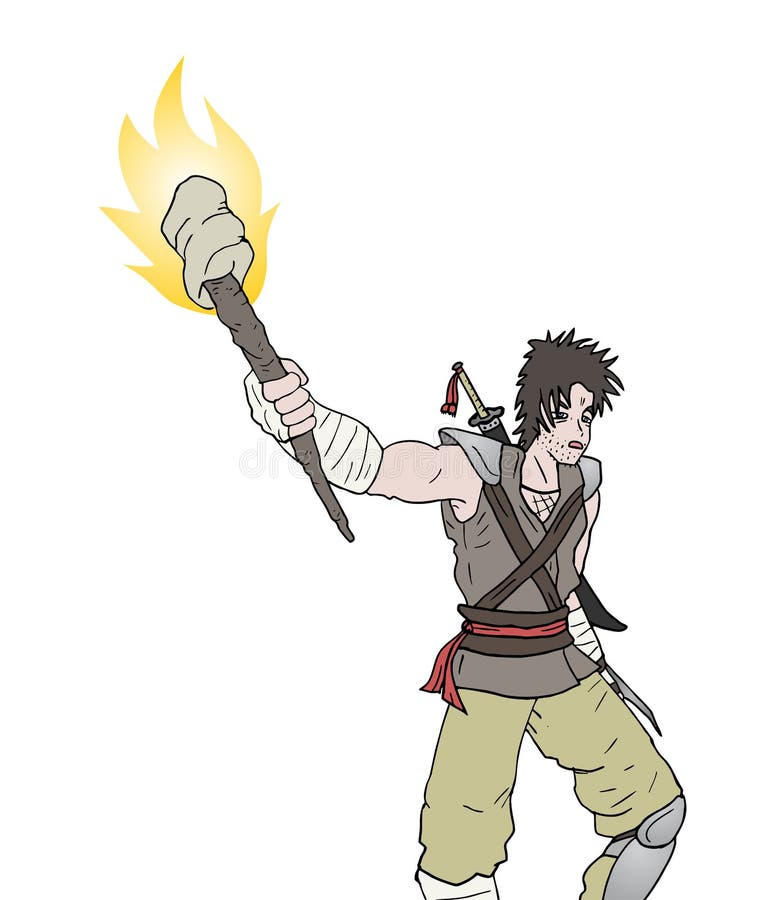 Mann Mit Fackelillustration Stock Abbildung - Illustration von zeichen ...