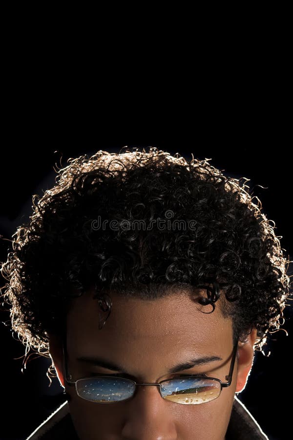 Mann mit Reflexion stockfoto. Bild von amerikanisch, phantasie - 3440438