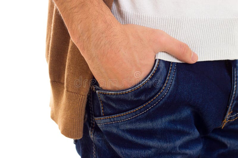 Hand in Der Tasche. Nahaufnahme Der Menschlichen Hand in Der Tasche ...