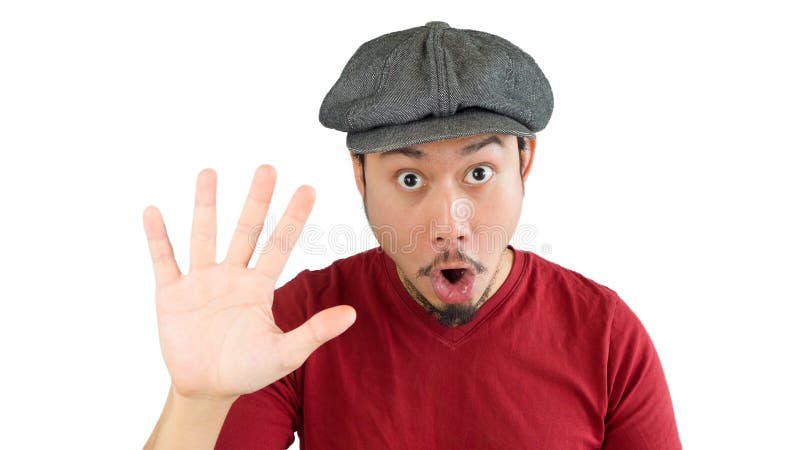 Mann Sagen Nein Mit Handzeichen Stockfoto - Bild von überwältigt ...