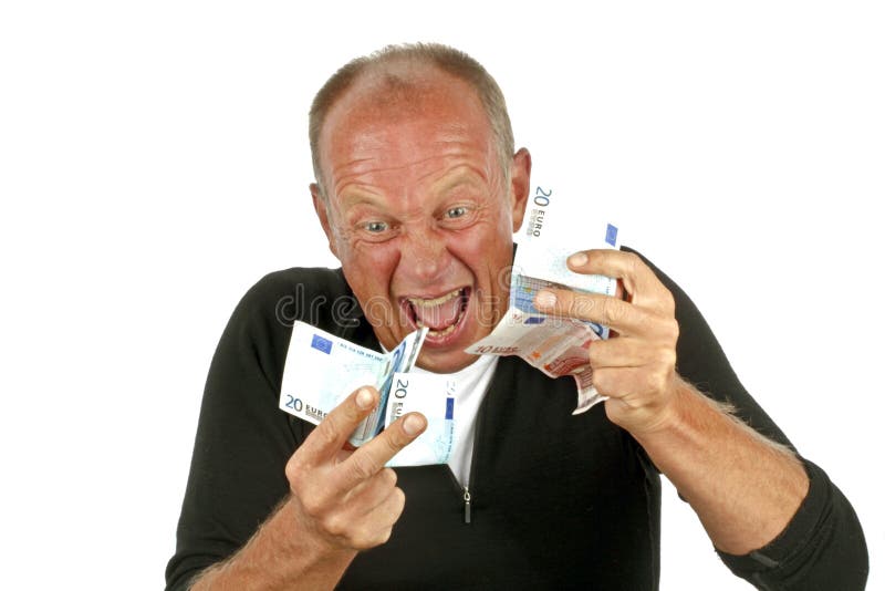 Mann total erregt stockbild. Bild von euphorisch, dollars - 21859717