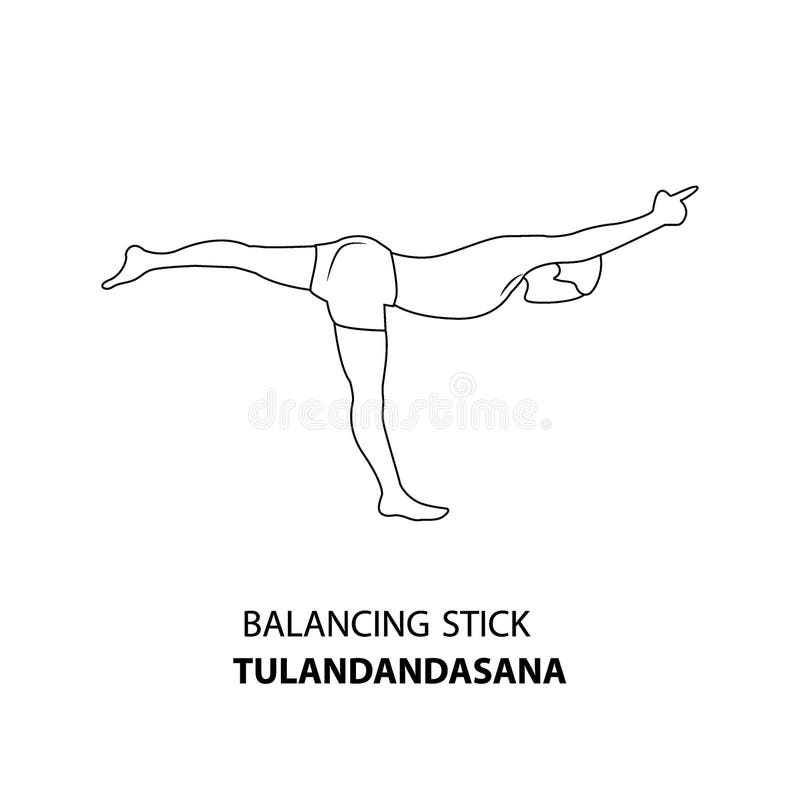 Mann Tun Yoga Balancing Stick Pose Oder Tulandasana Vektor Abbildung ... Mann Tun Yoga Balancing Stick Pose Oder Tulandasana Vektor Abbildung ...