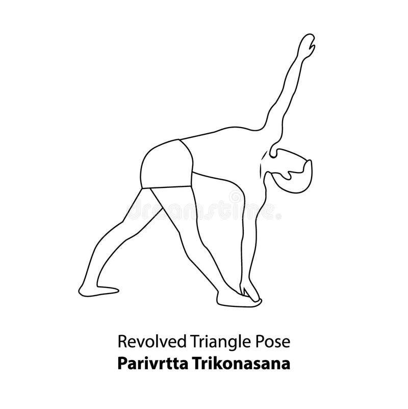 Mann Tun Yoga Gedreht Dreieck Pose Linie Symbol Stock Abbildung ... Mann Tun Yoga Gedreht Dreieck Pose Linie Symbol Stock Abbildung ...