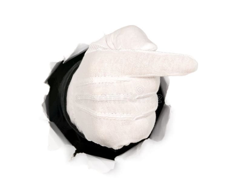 Mann Zeigt Seine Finger Durch Ein Loch Stockbild - Bild von mann ...