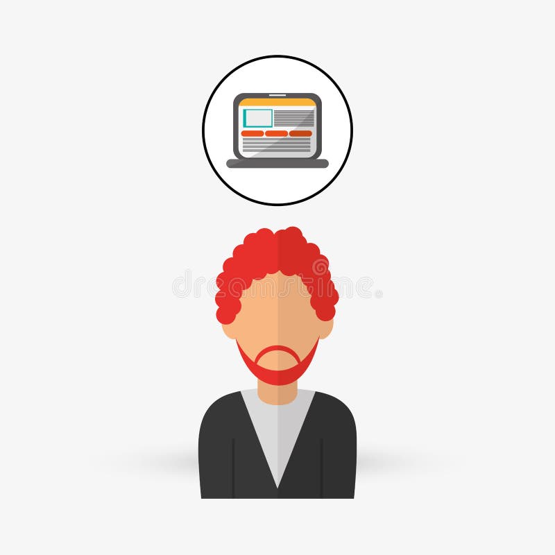 Manndesign Medienikone Flache Illustration Vektor Abbildung ...