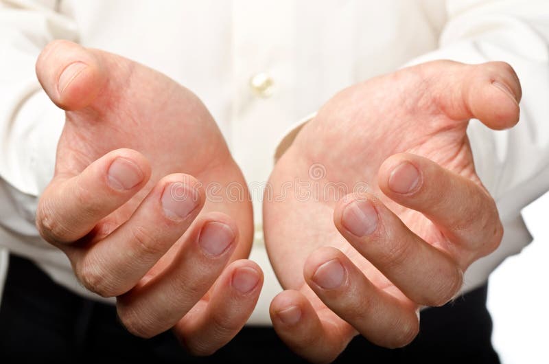 Open mannelijke handen stock foto. Image of opening, geven - 24043752