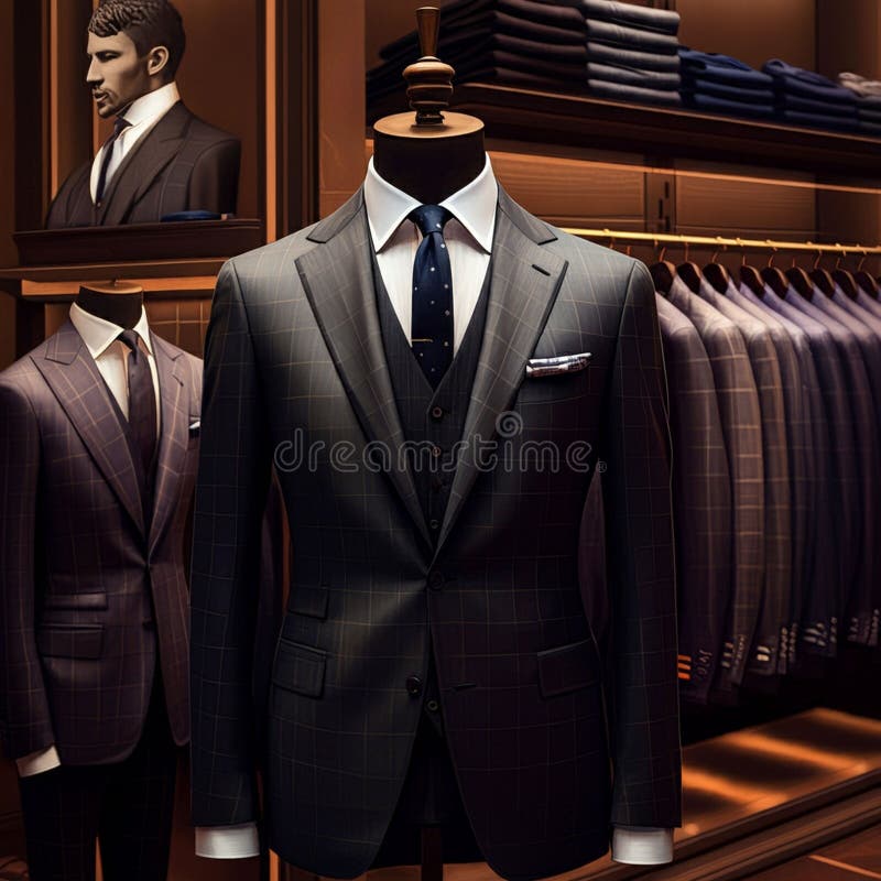 Mannequin Displays a Tailored Suit in a Luxurious Store Setting. the ...