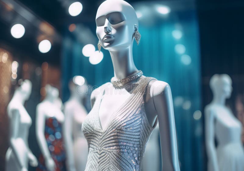 Mannequin Dress Elegant Shiny View. Generate Ai Stock Image - Image of ...