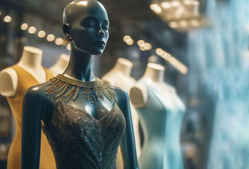Mannequin Dress Elegant Shiny View Model. Generate Ai Stock Photo ...