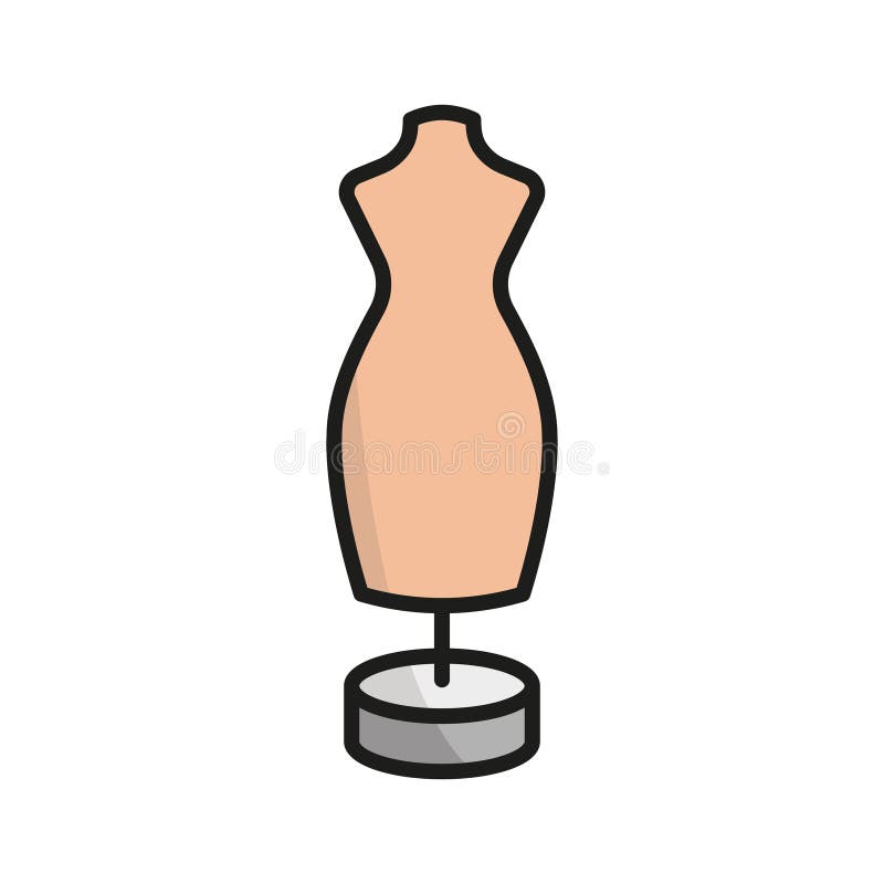 Mannequin Fashion Tailor Icon Vector Basic Design Stock Vector - Illustration of tailor, form ...