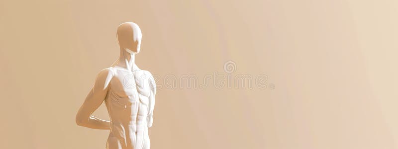Mannequin Figure from Behind, with a Smooth, Featureless Surface in a ...